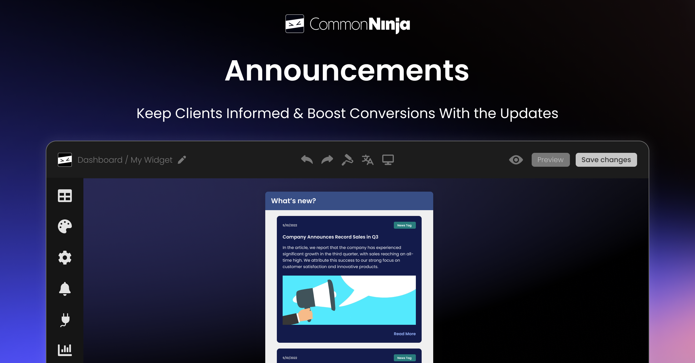 Announcements Examples for Finalsite