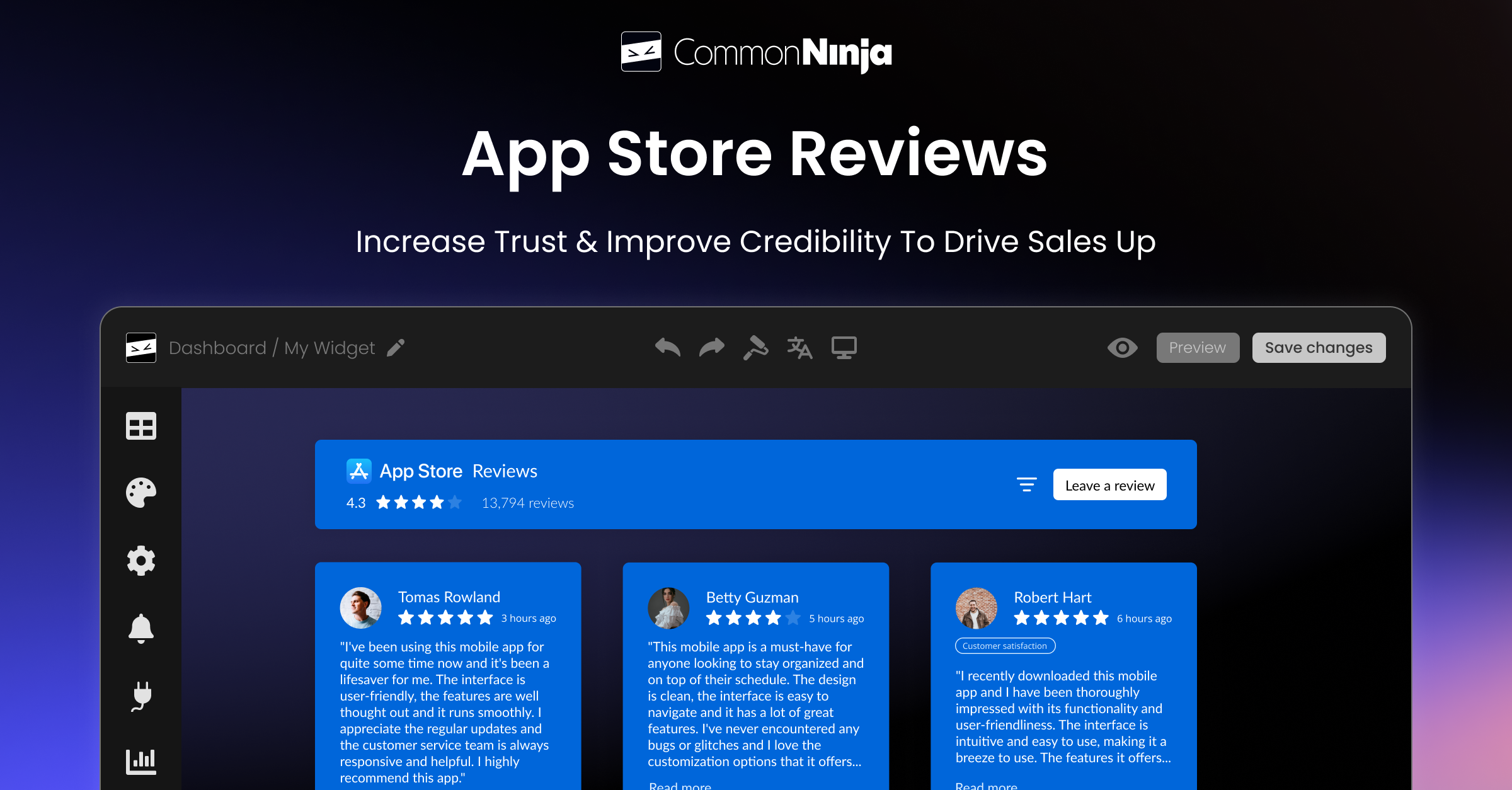 App Store Reviews widget for Lovable