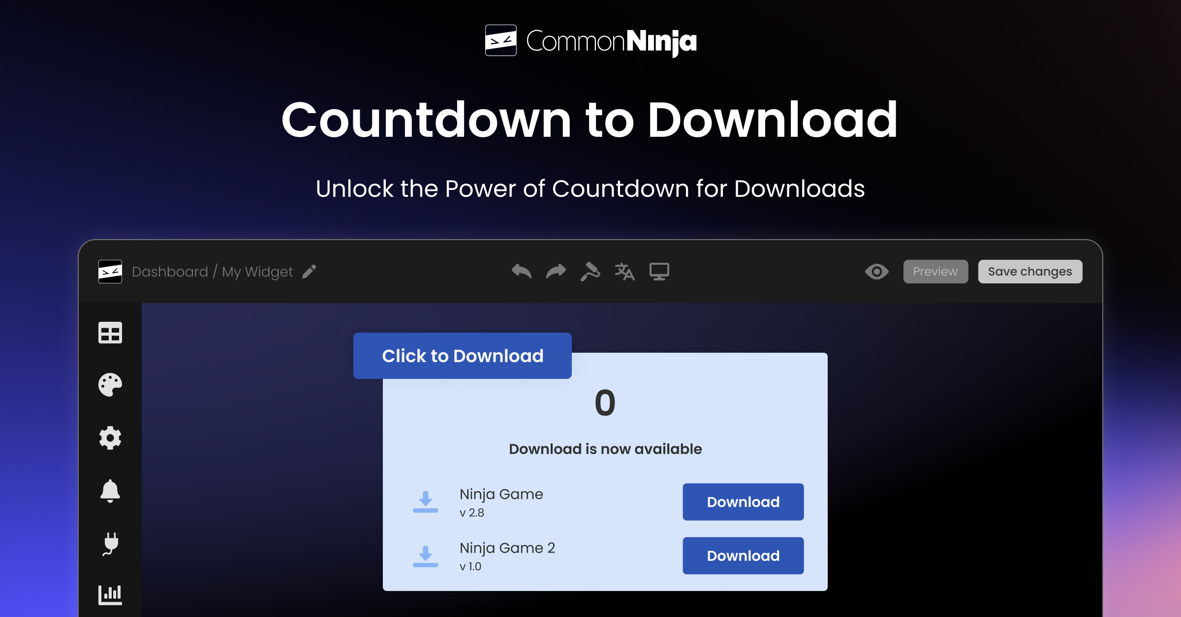 Countdown to Download widget