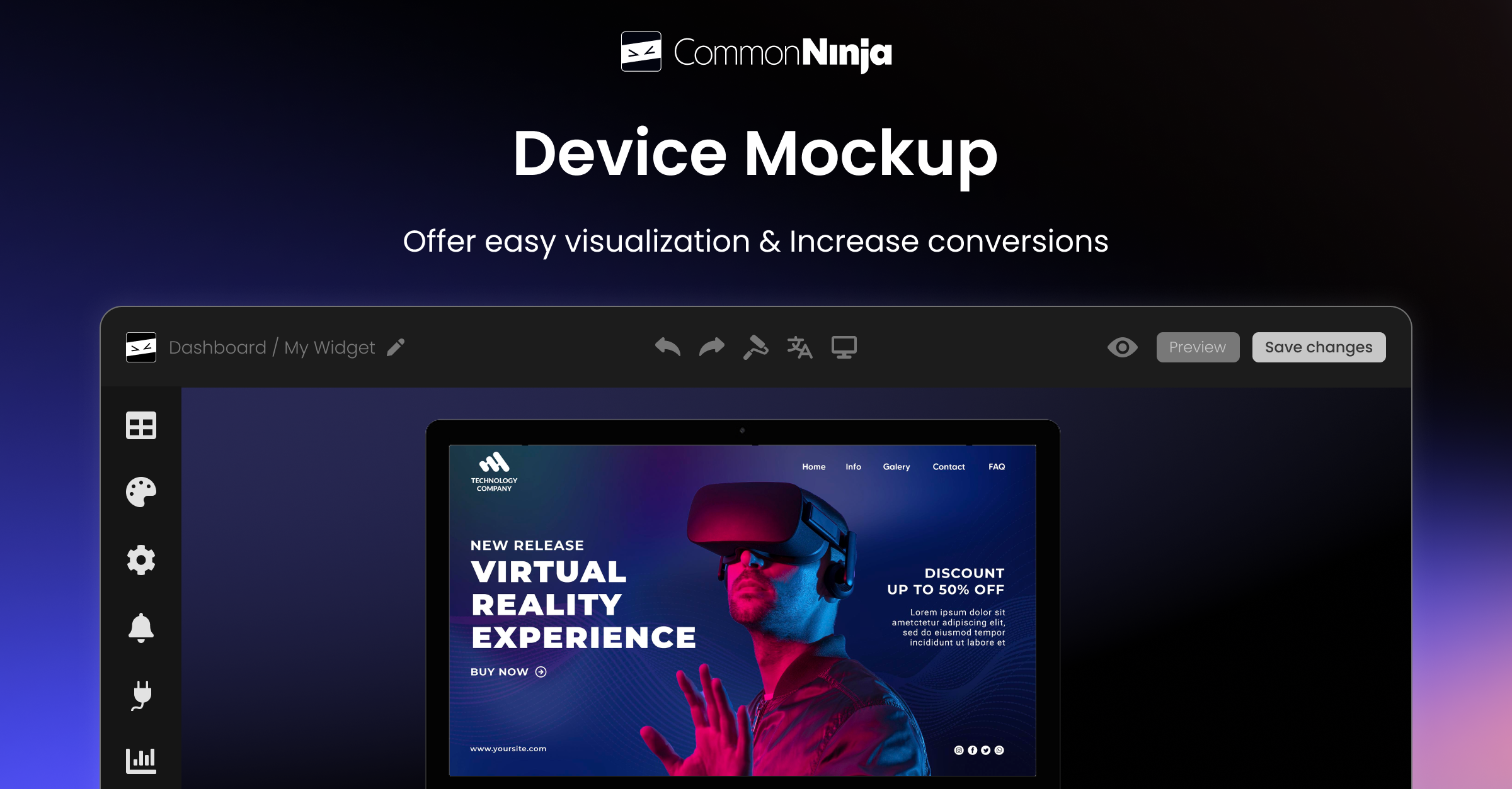 Device Mockup widget for Webador - Free & Easy to Use