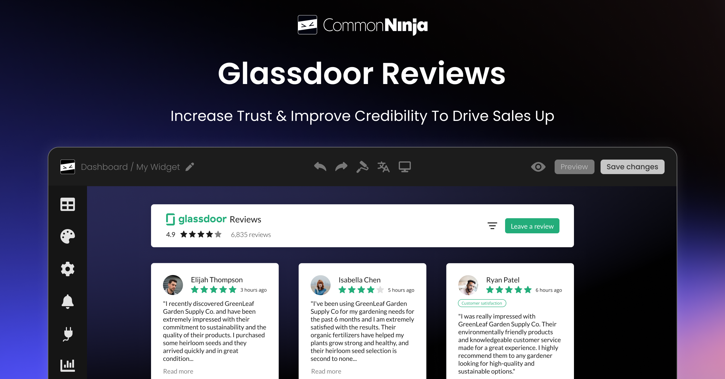 Free Glassdoor Reviews Widget
