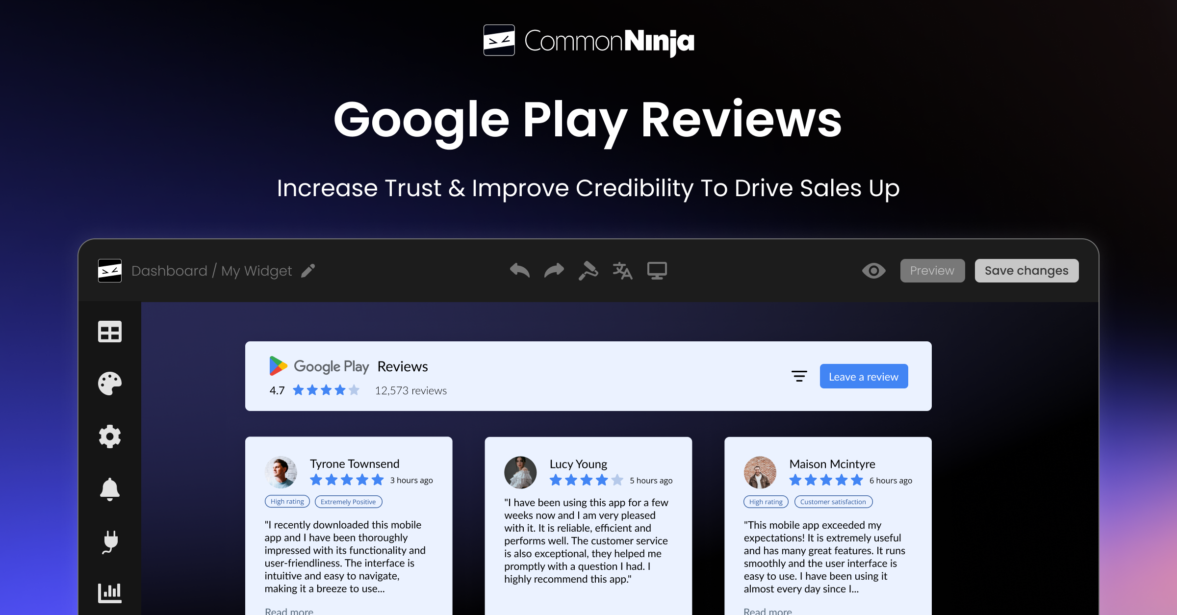Google Play Reviews widget for Finalsite