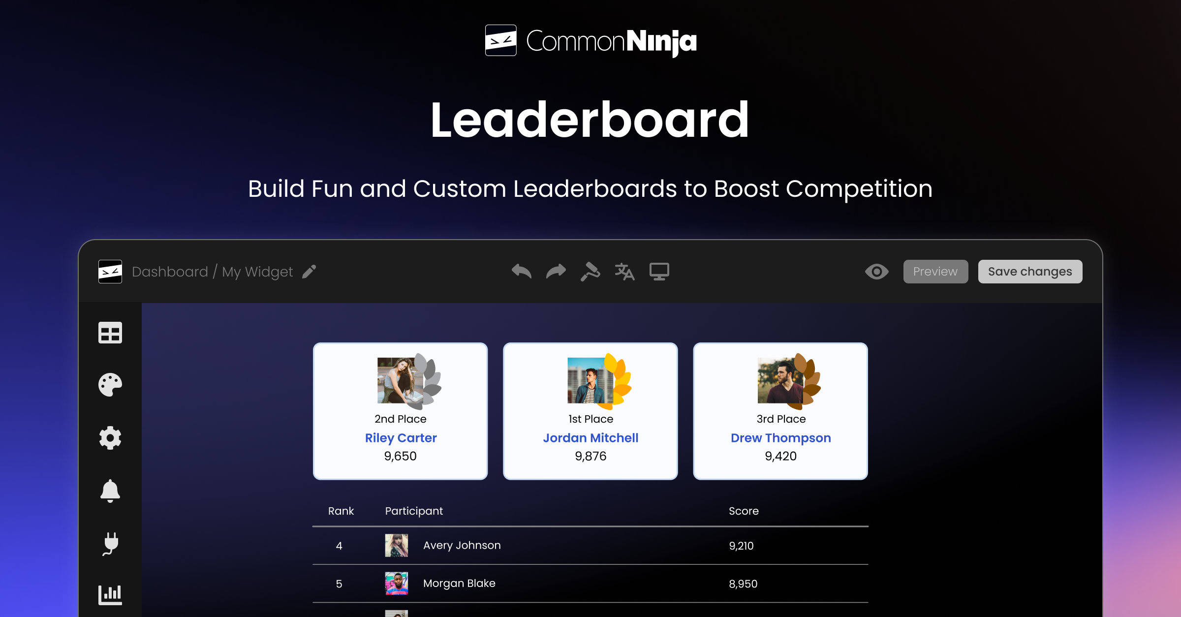 Leaderboard widget for beehiiv