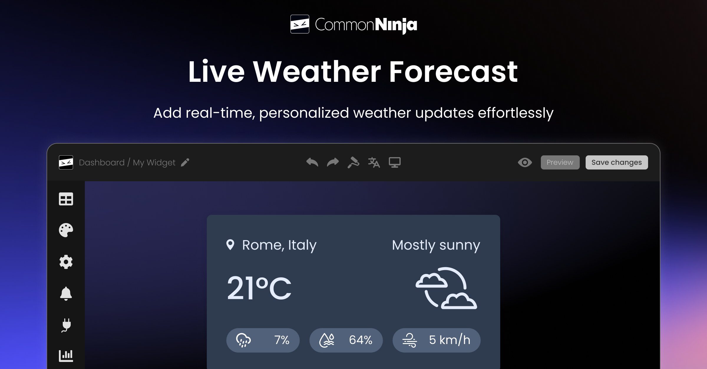 Live Weather Forecast Examples for VTEX