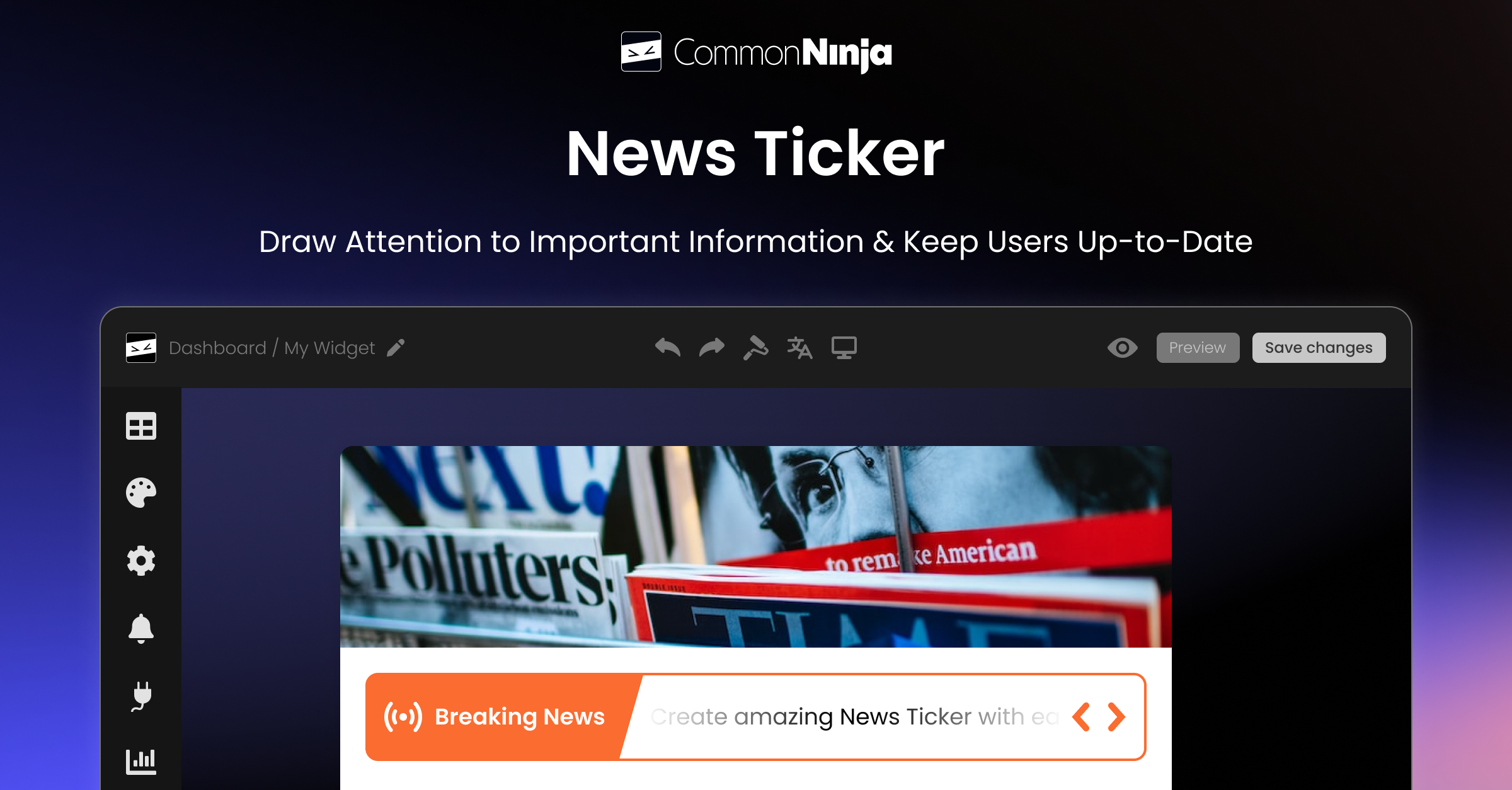 News Ticker Examples for Base44