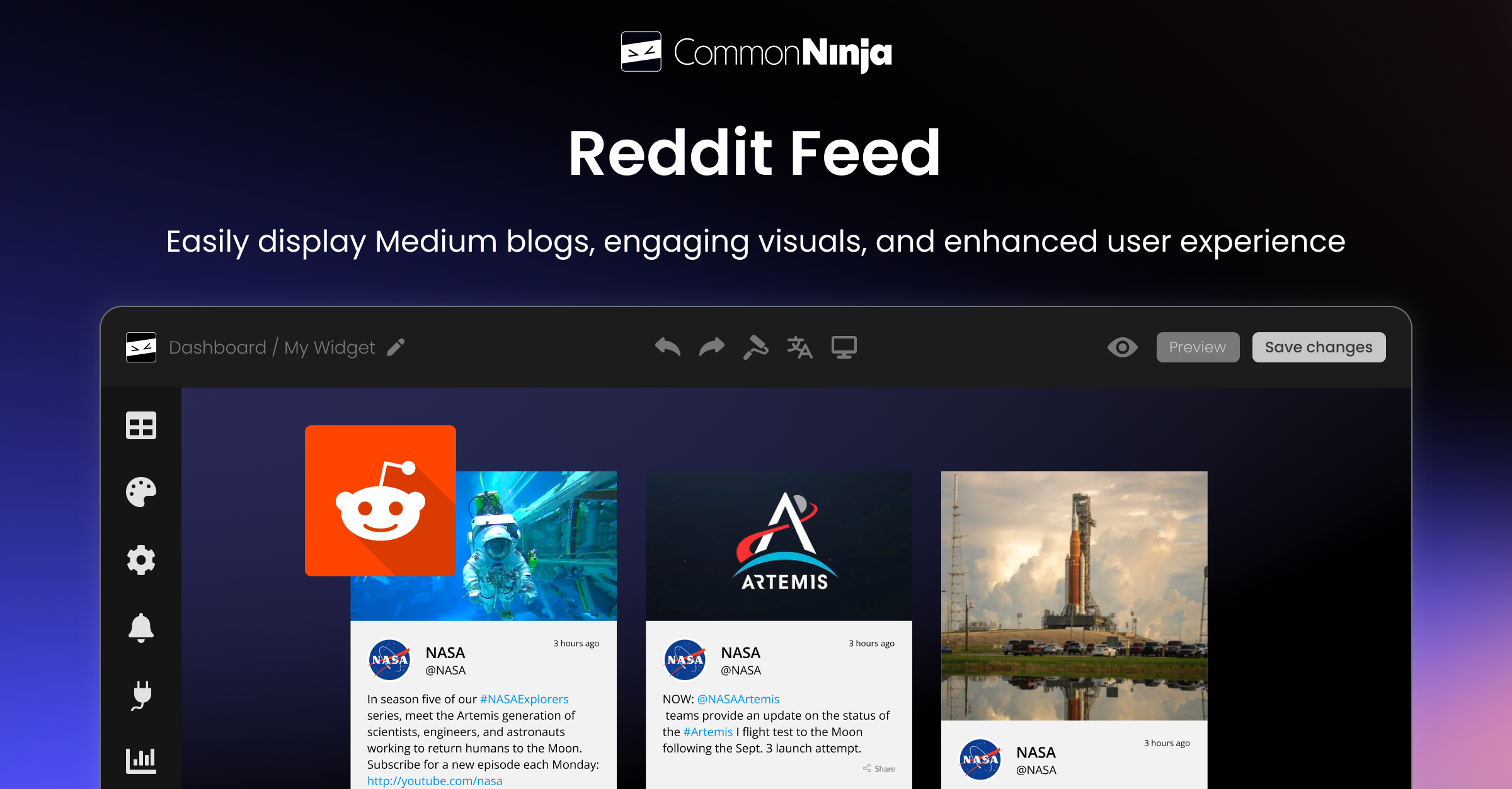 Free Reddit Feed Widget
