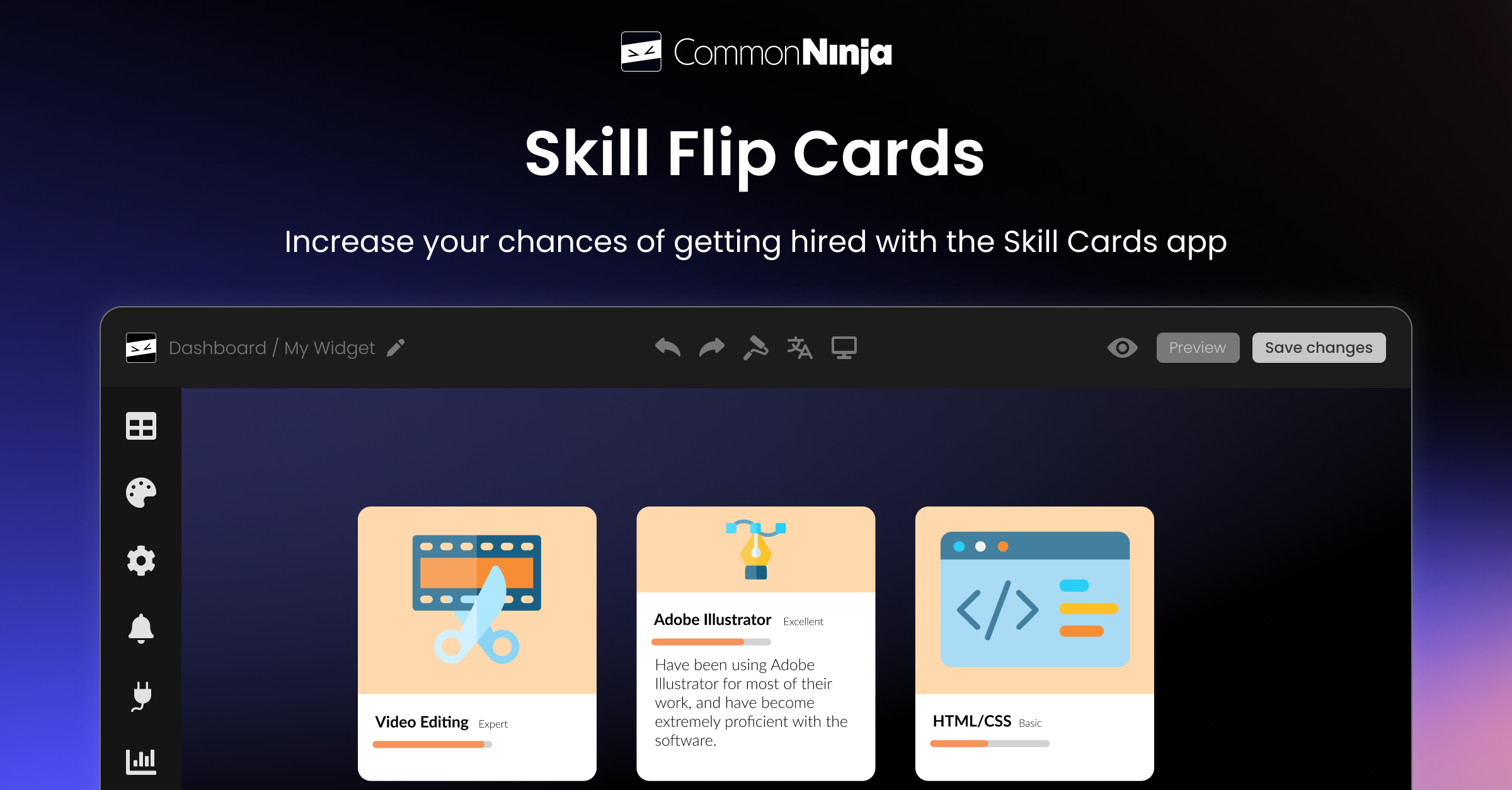 Skill Flip Cards Widget - Free & Works on Any Website