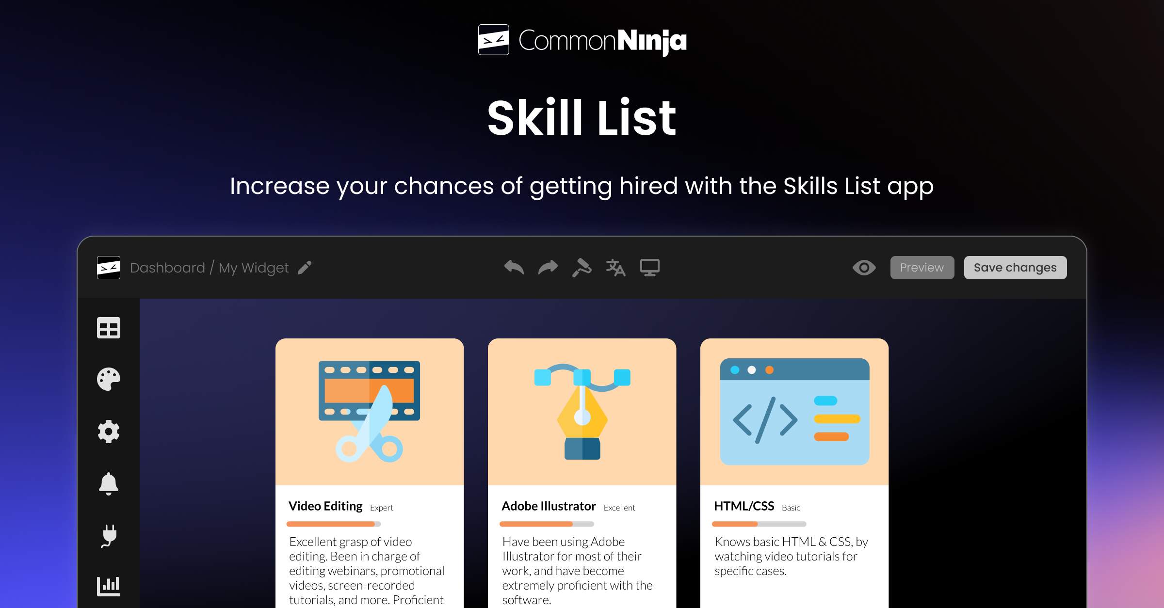 Skill List Examples for WizCommerce