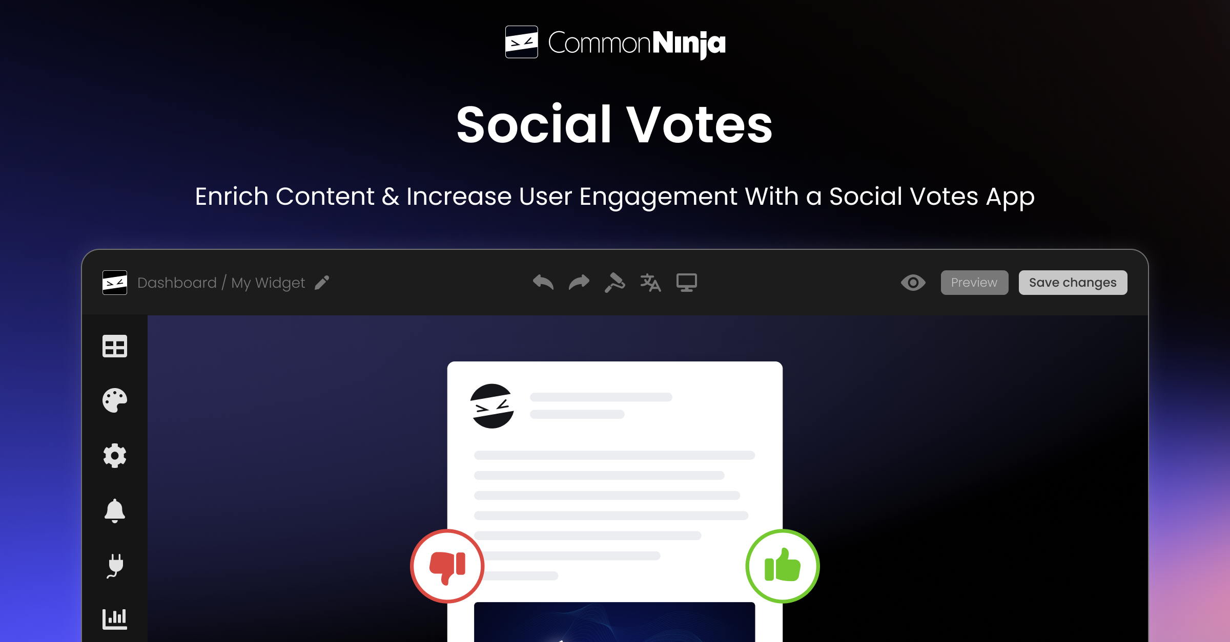 Free Social Vote widget for Lovable - Improve Content Engagement