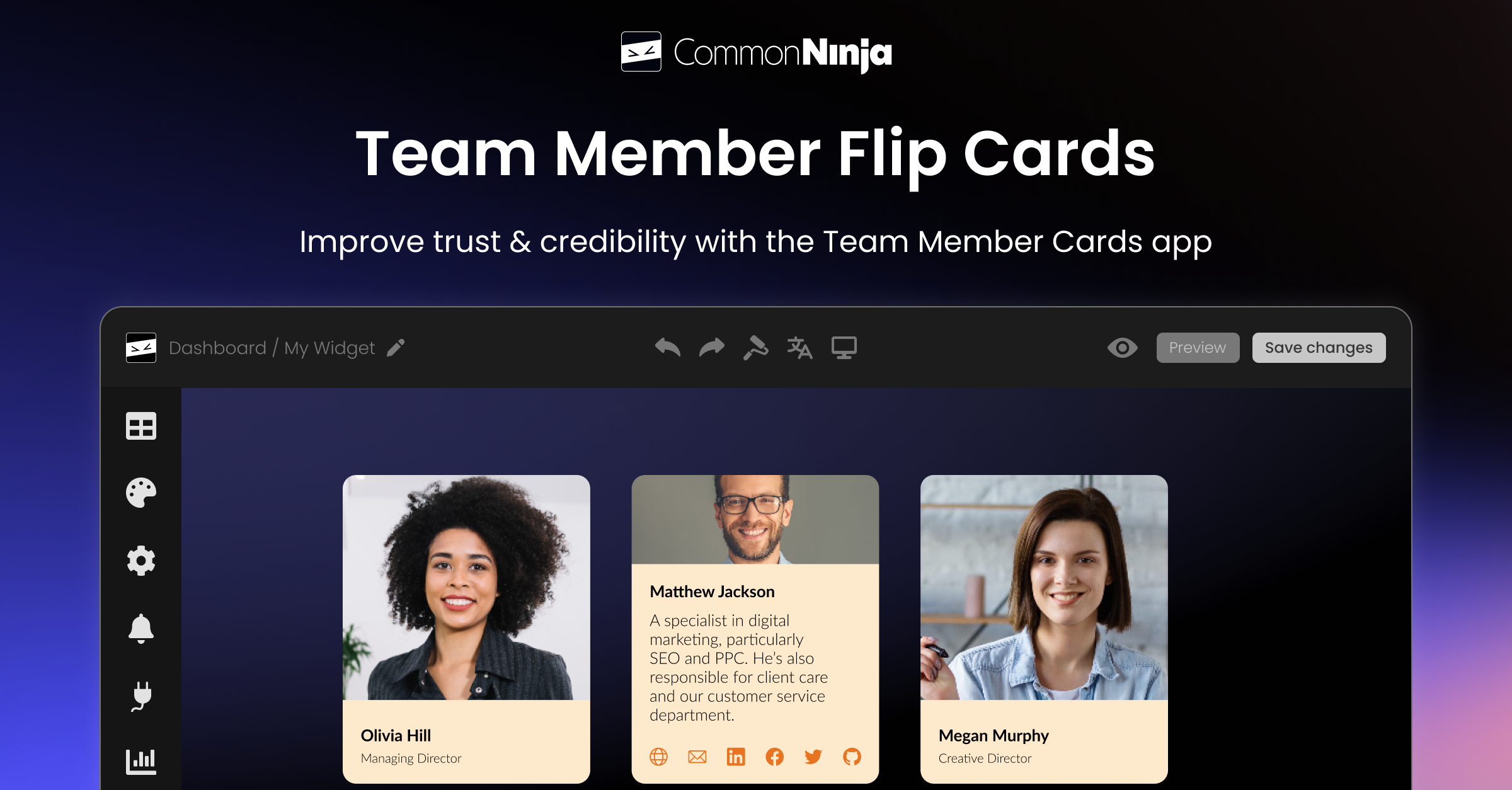 Team Member Flip Cards Templates