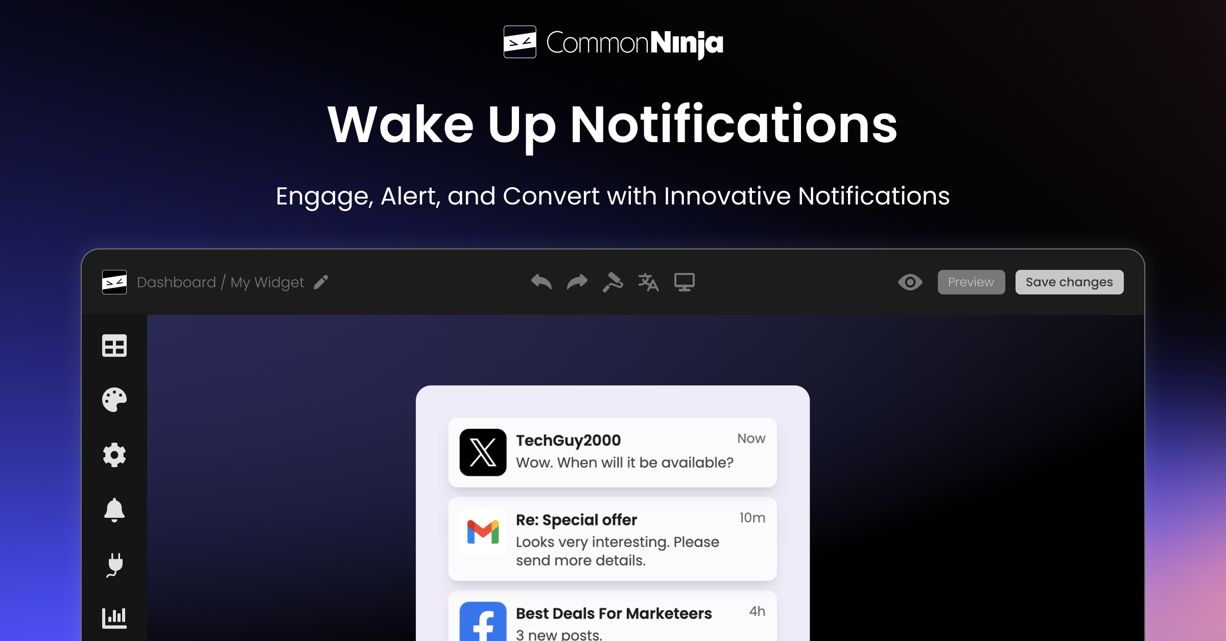 Wake Up Notification Widget