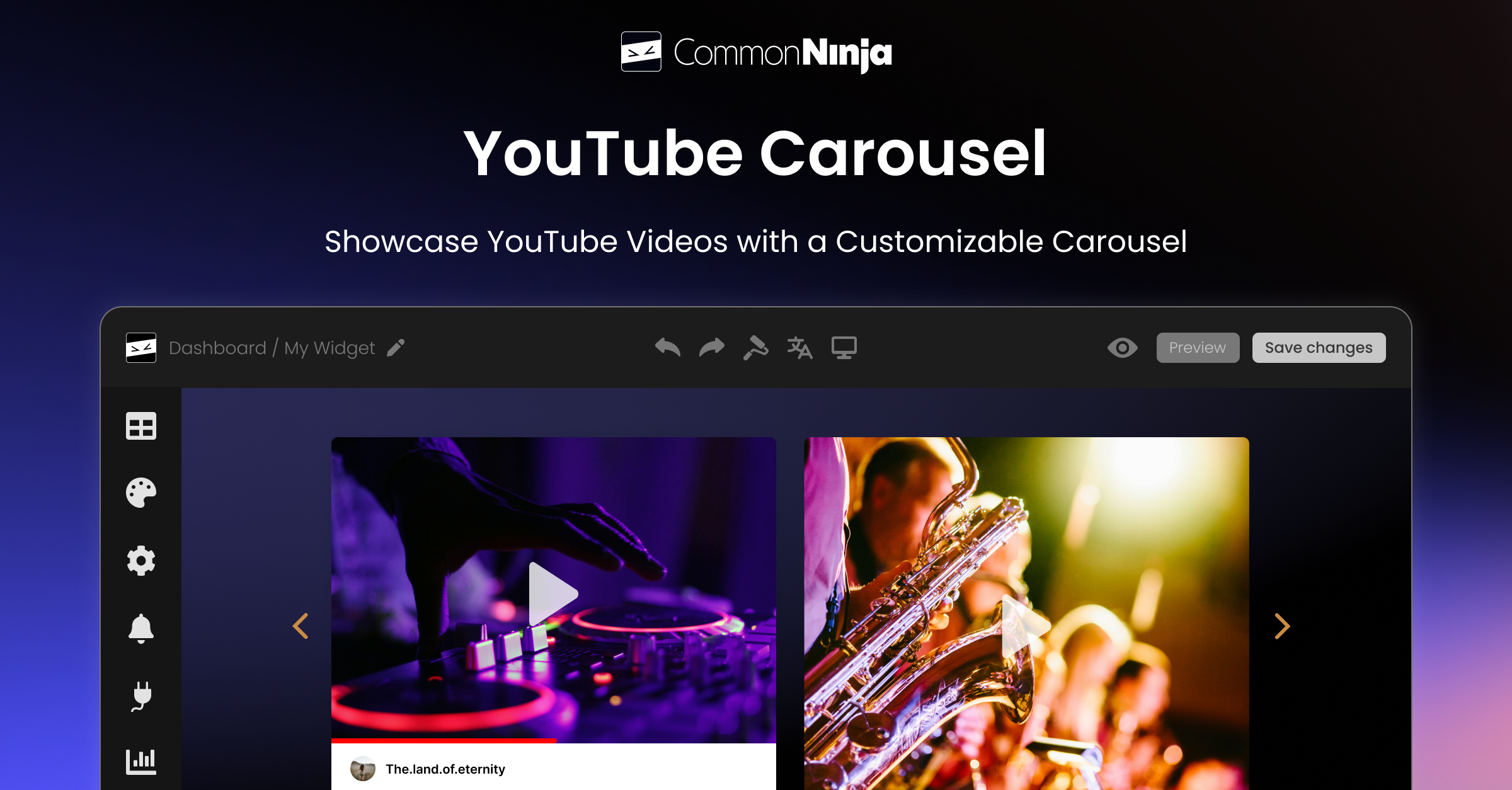 YouTube Carousel Widget